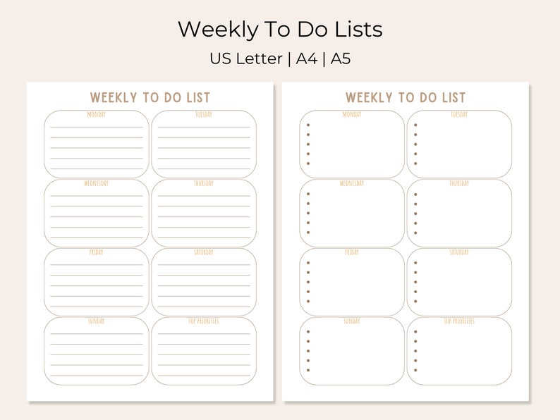 Printable Boho Planner Bundle, Daily Weekly Monthly Planner, to Do List ...