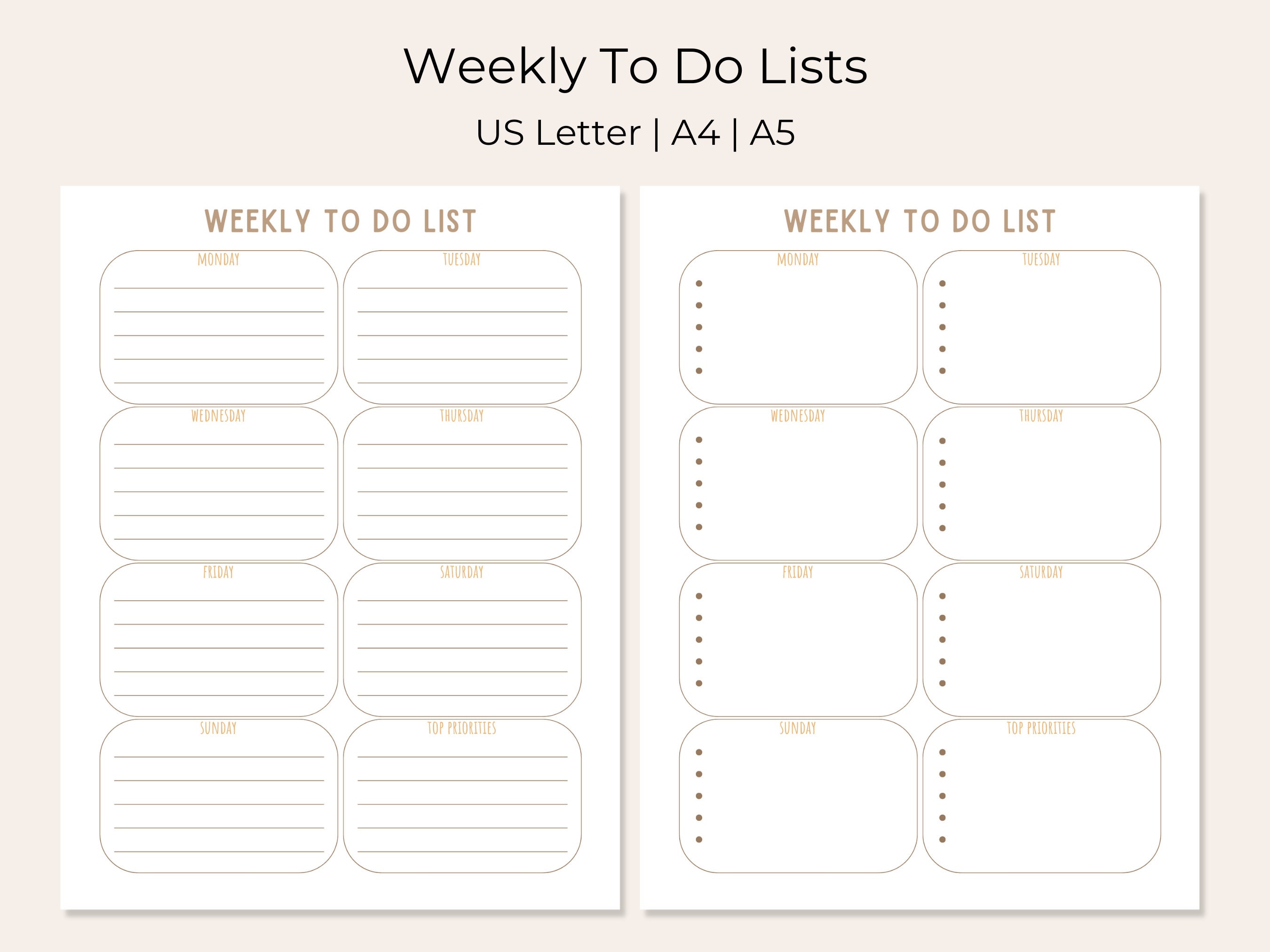 Printable Boho Planner Bundle, Daily Weekly Monthly Planner, to Do List ...