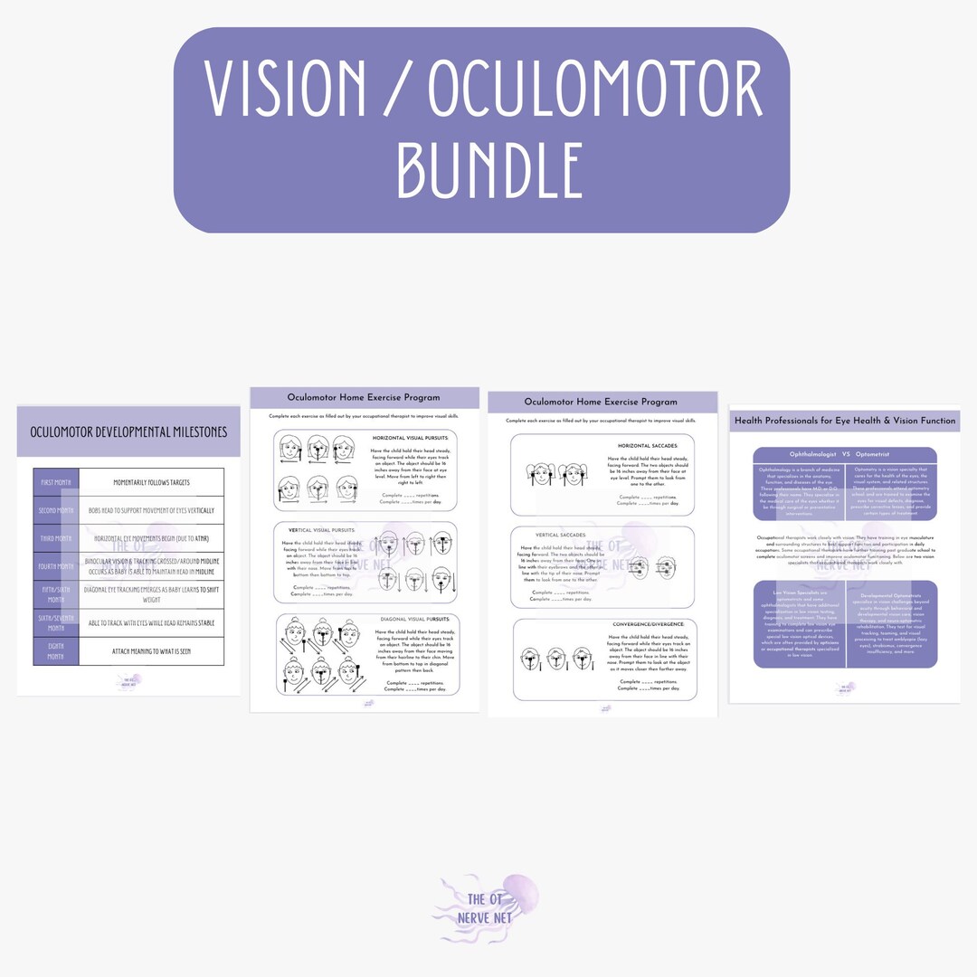 Parent Education | Oculomotor and Vision Bundle | HEP | Occupational ...