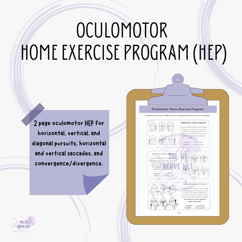 Parent Education | Oculomotor and Vision Bundle | HEP | Occupational ...