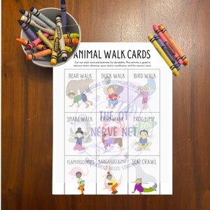 Animal Walk Gross Motor Game Cards for Kids Occupational Therapy ...