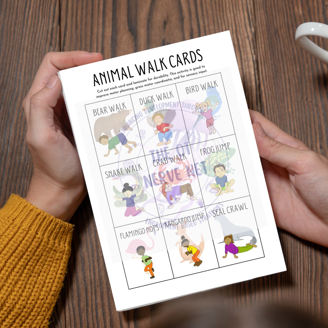 Animal Walk Gross Motor Game Cards for Kids Occupational - Etsy