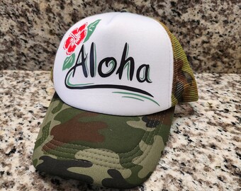 Aloha Hat Hibiscus Aloha Baseball Cap Aloha Hibiscus Hat Hawaii Aloha ...