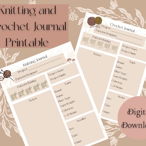Knitting Journal Printable | Crochet Journal Printable | Knitting and ...