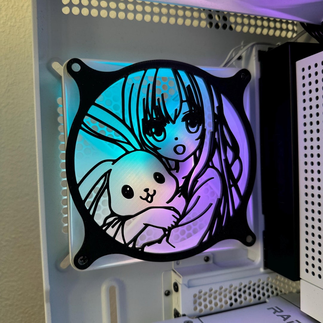 Anime Bunny Hug - Computer Fan Shroud/ Grill /cover - Custom 3D Printed ...