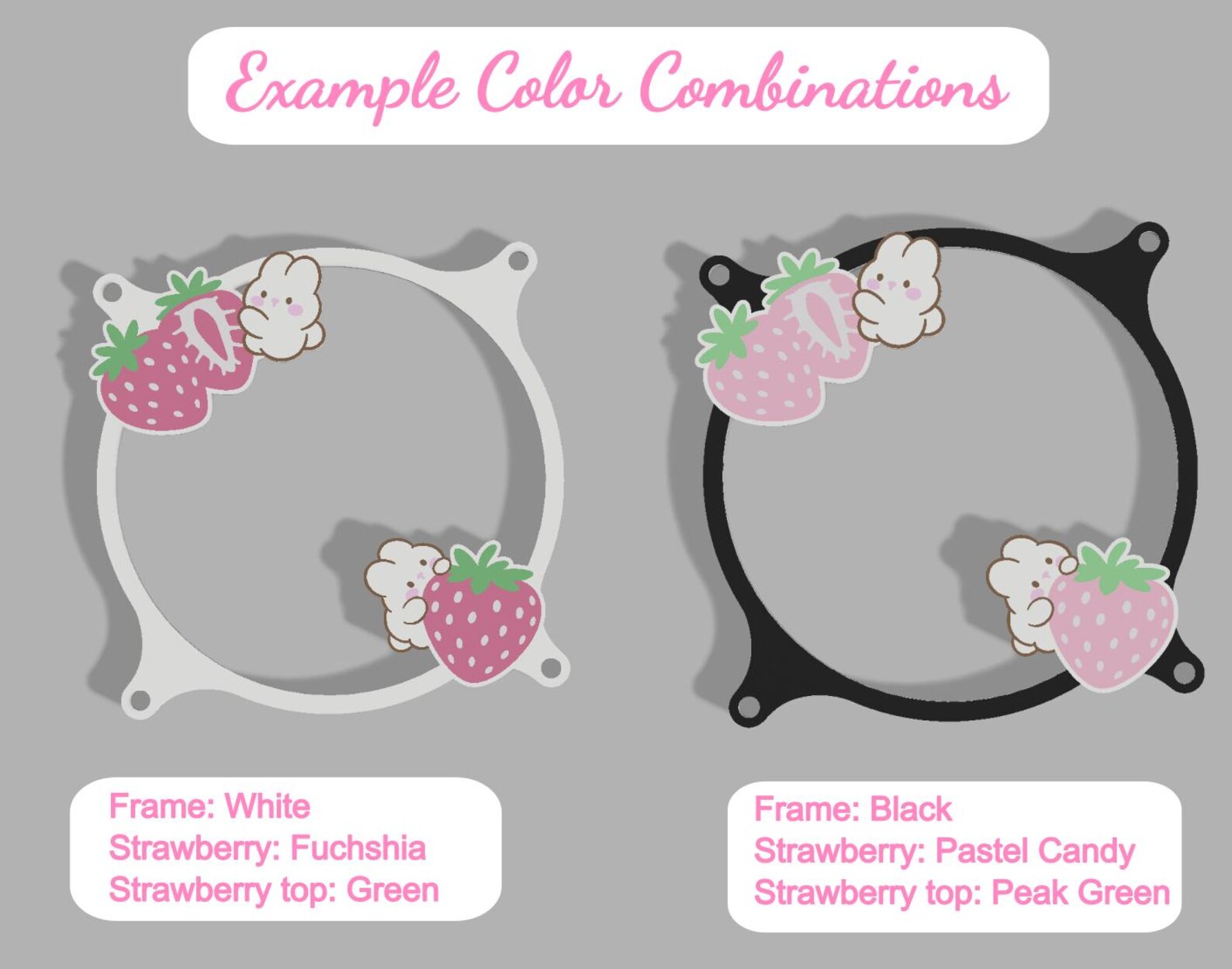 Bunnies Strawberries - Gaming Computer Fan Shroud/ Grill /cover - 120mm ...