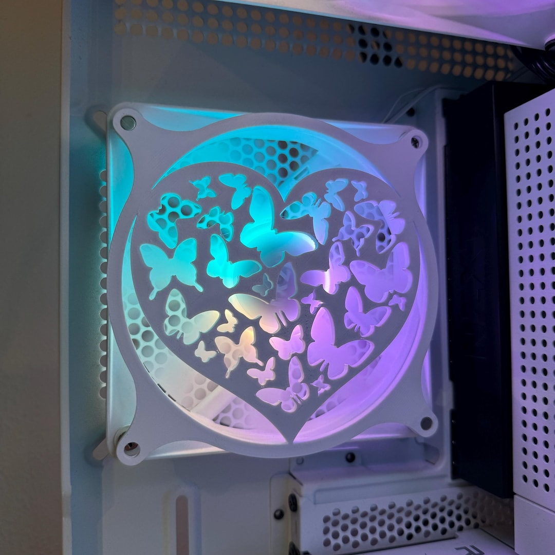 Butterfly Heart Pattern - PC Fan Shroud/ Grill /cover - 120mm, 140 Mm ...