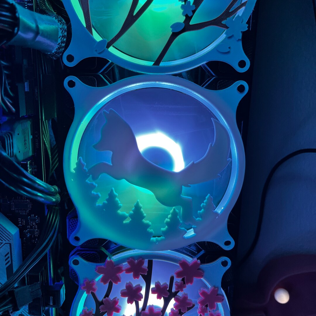 Fox RGB Gaming Computer Fan Shroud/ Grill /cover Custom 3D Printed ...