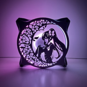 Crescent Anime Girl - Computer Fan Shroud/ Grill /cover - Custom 3D ...