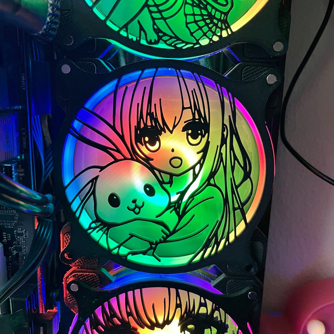 Anime Bunny Hug Computer Fan Shroud/ Grill /cover Custom 3D Printed ...