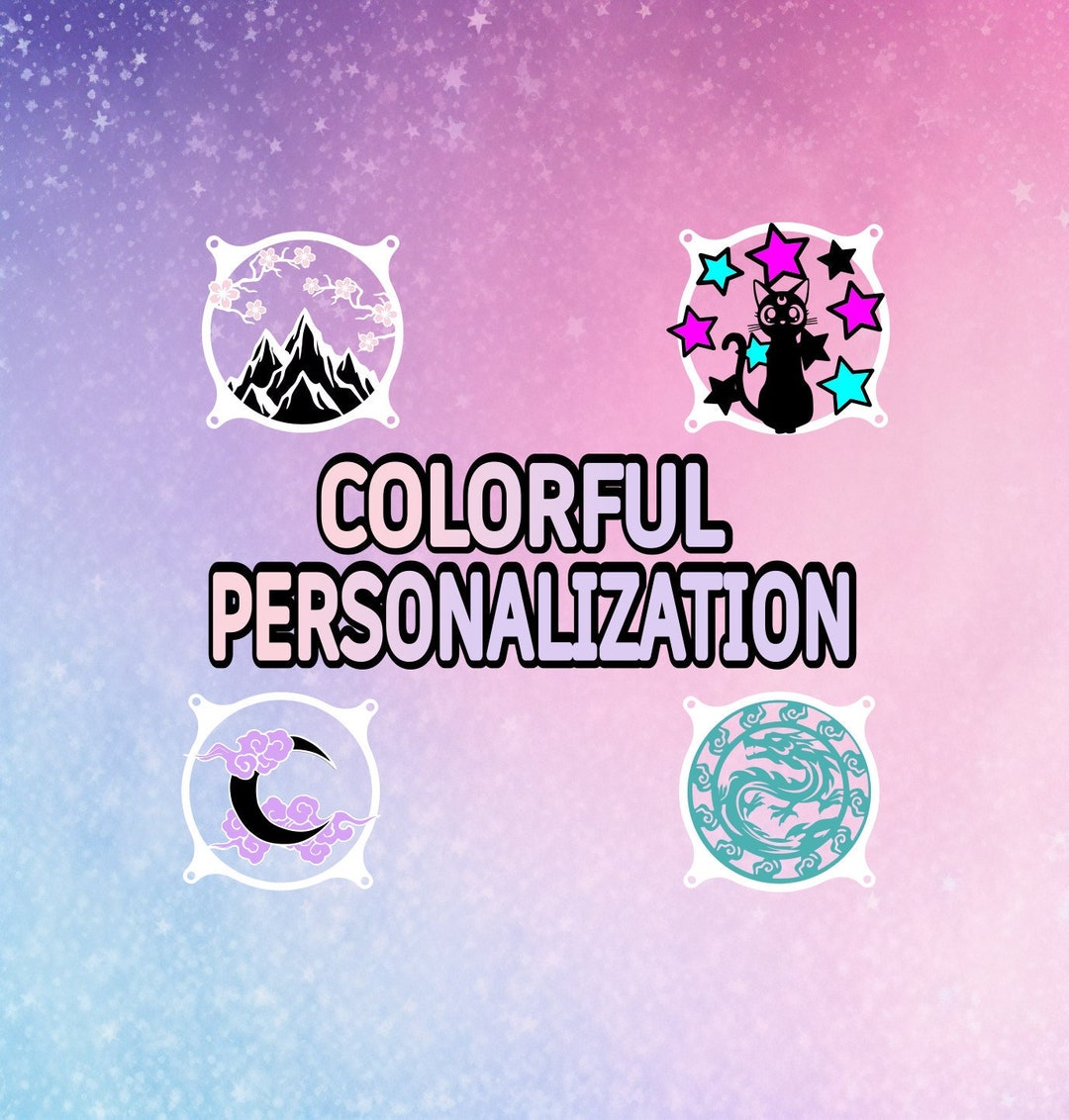 Colorful Personalization PC Fan Covers - Etsy
