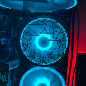 Bunnies on Clouds - RGB Gaming Computer Fan Shroud/ Grill /cover ...