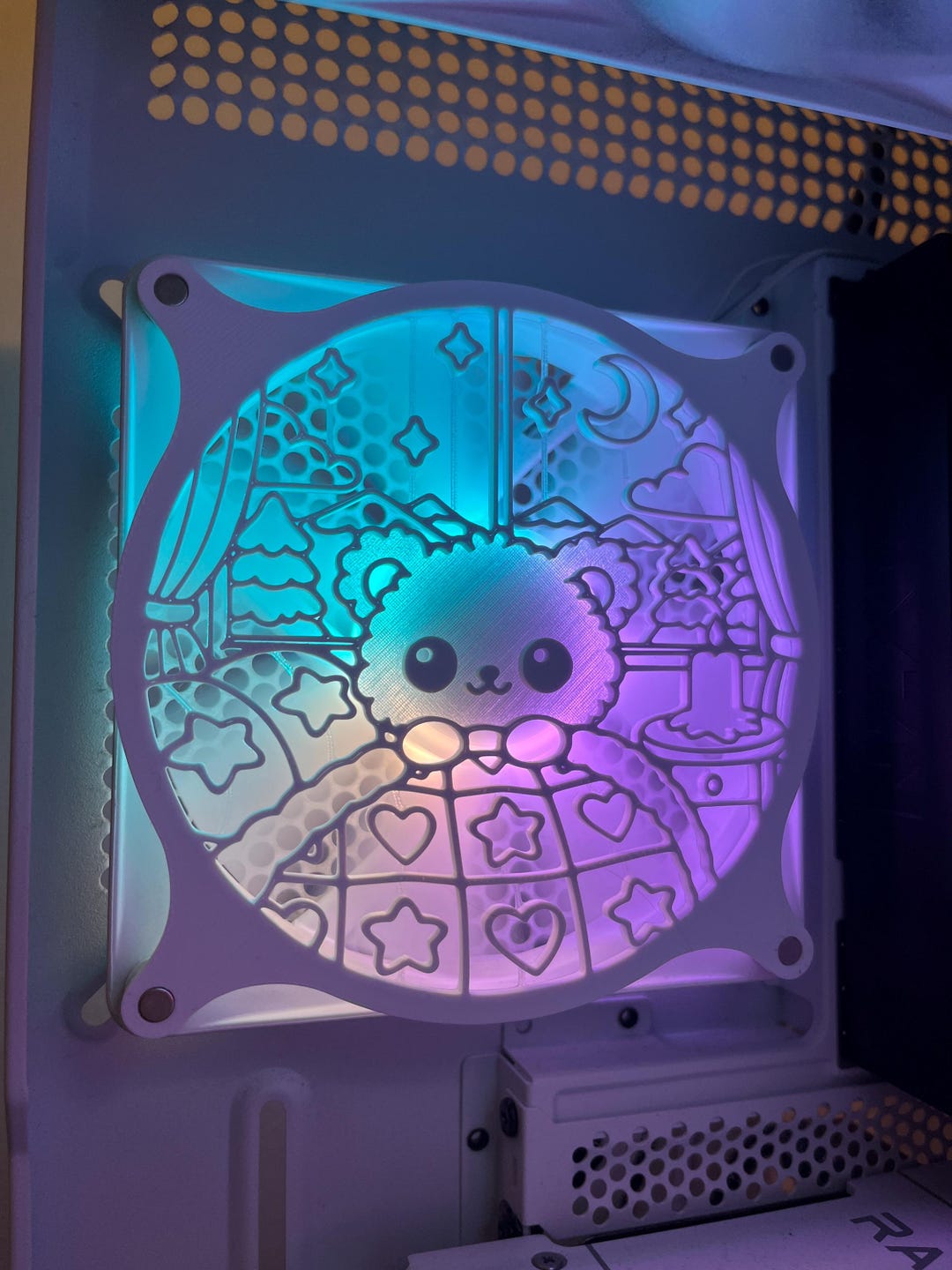 Cozy Teddy - RGB Gaming Computer Fan Shroud/ Grill /cover - Custom 3D ...