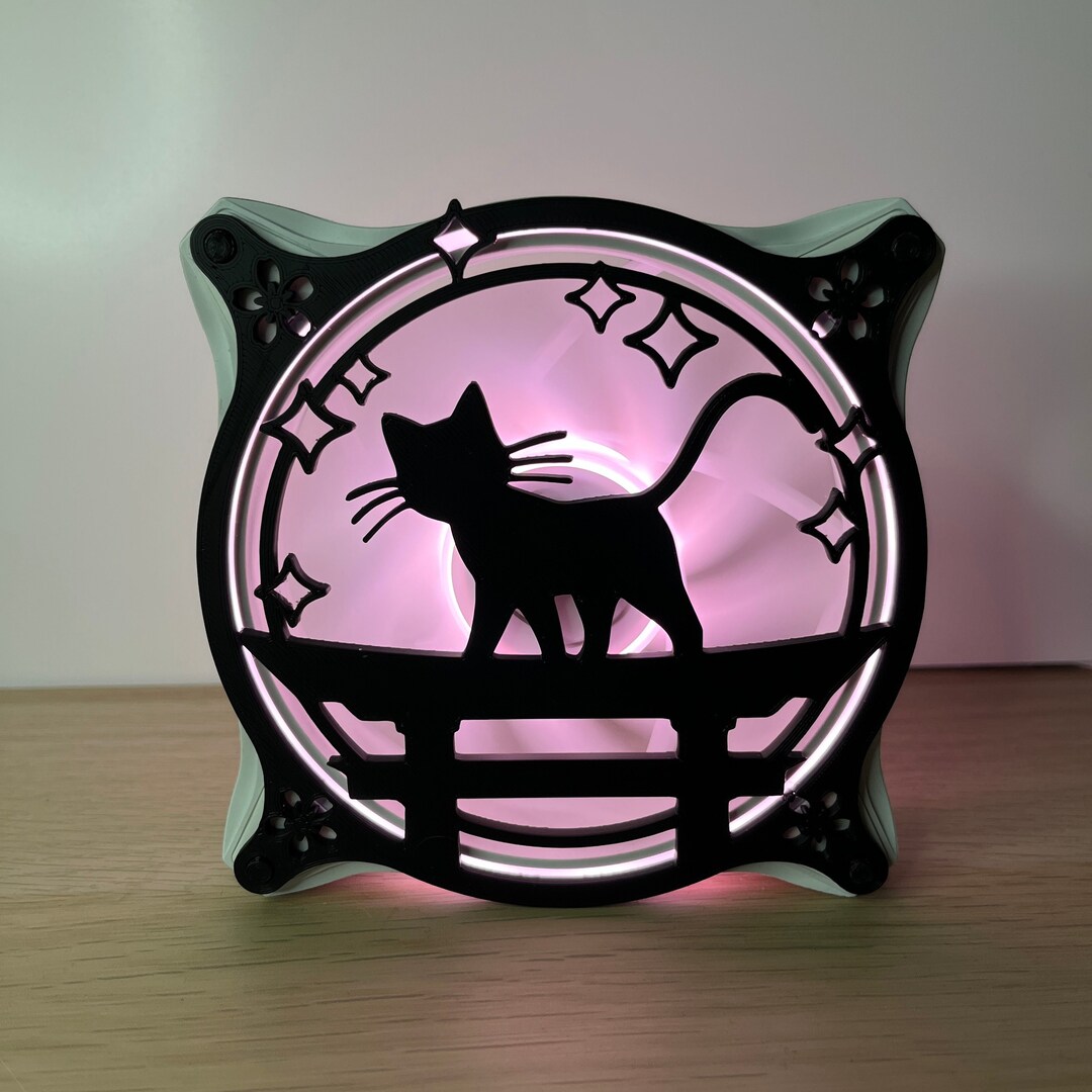 Cat on Tori RGB Gaming Computer Fan Shroud/ Grill /cover Custom 3D ...