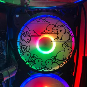 Bunnies on Clouds - RGB Gaming Computer Fan Shroud/ Grill /cover ...
