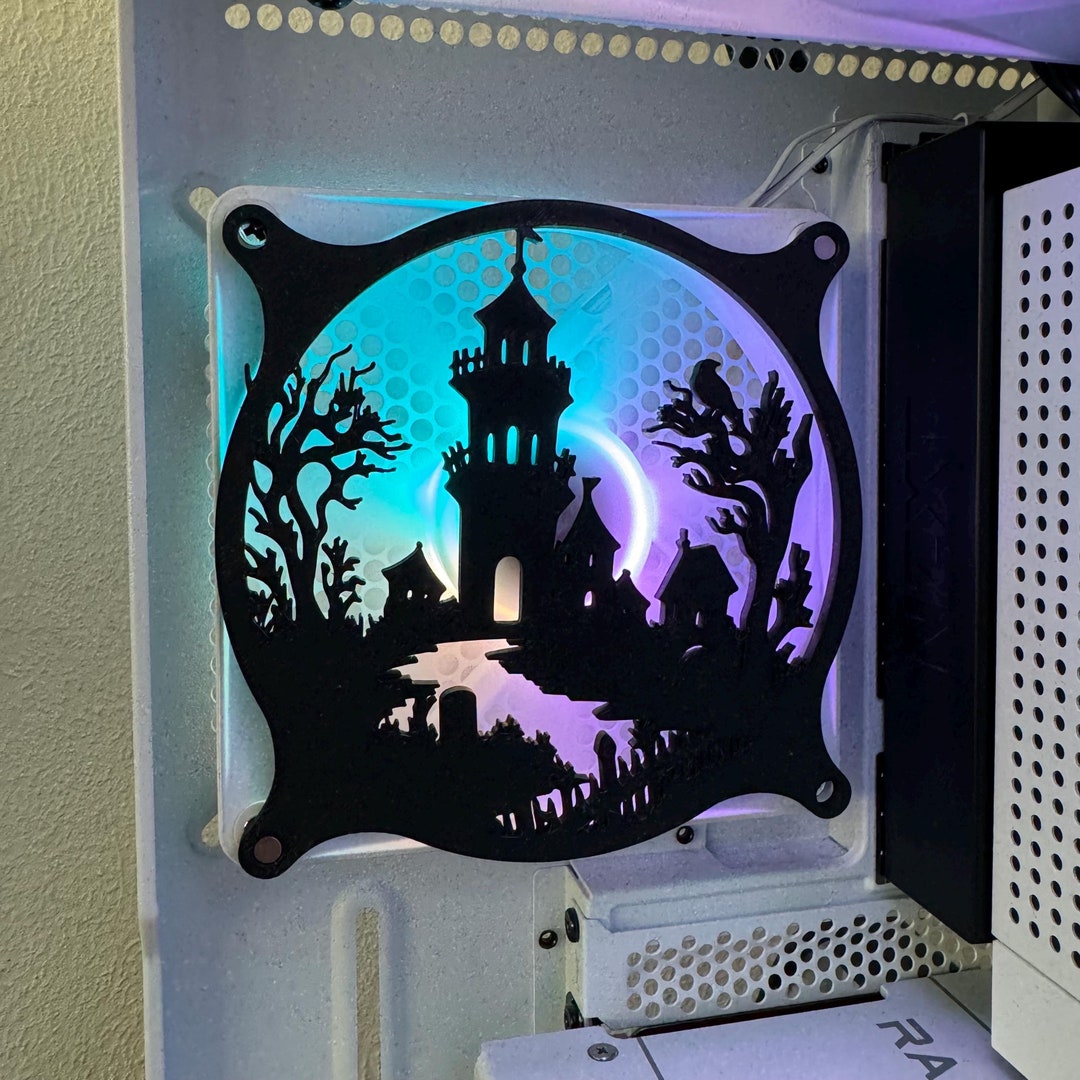 Haunted House - RGB Gaming Computer Fan Shroud/ Grill /cover - Custom ...