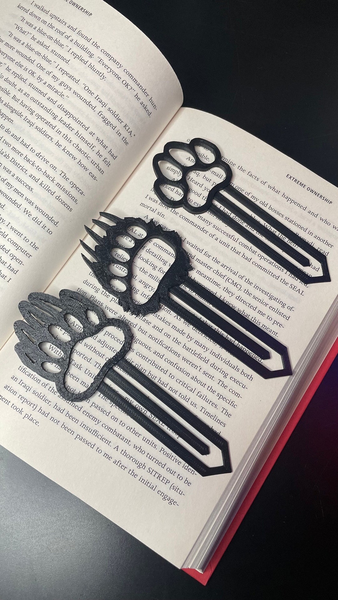 Paw Bookmarks Dogpaw, Furry Bearpaw and Round Bearpaw 3D Printed - Etsy UK