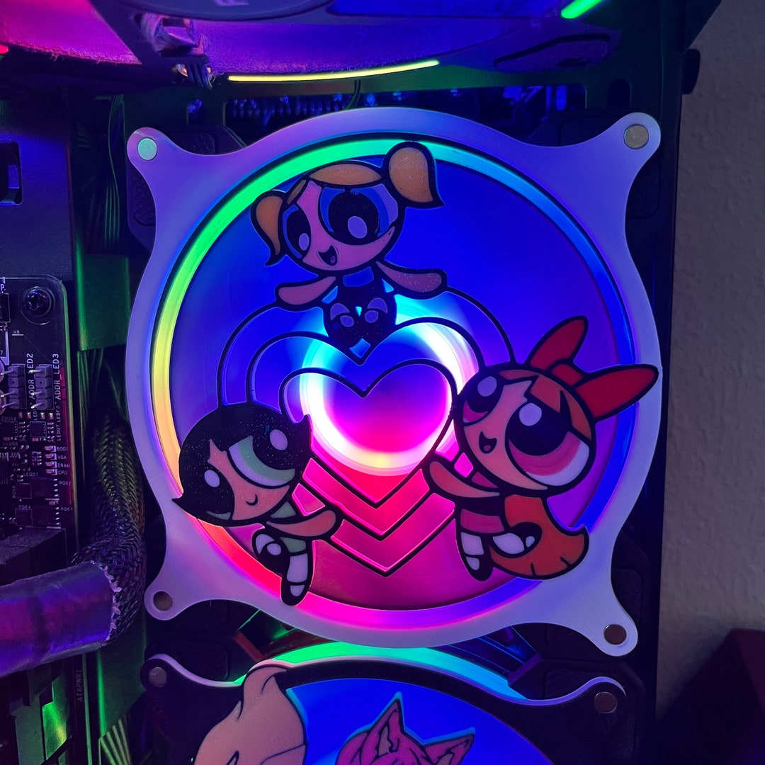 The Powerpuff Girls Gaming Computer Fan Shroud/ Grill /cover 120mm or ...