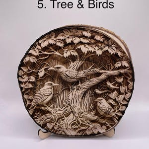 Laser Engraved Landscapes on Wood Rounds ~live Edge Engraved Landscapes ...