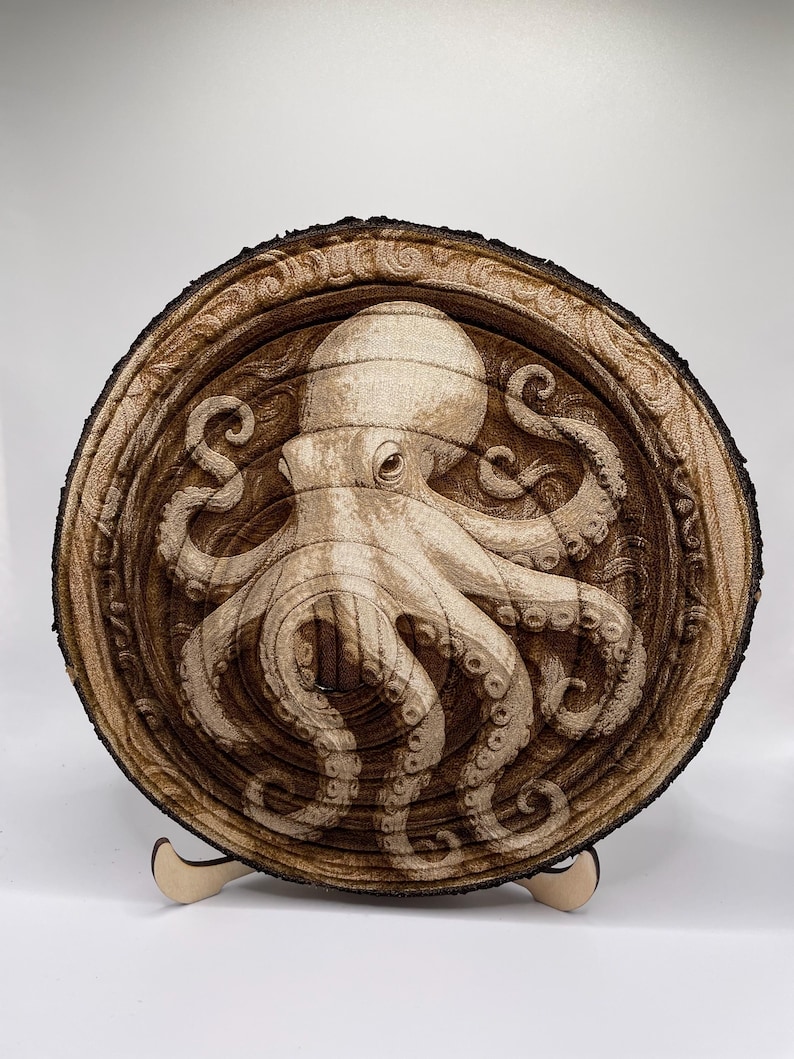 Laser Engraved Ocean Themed Wood Rounds ~ Aquatic Engraved Wood ~ Sea ...