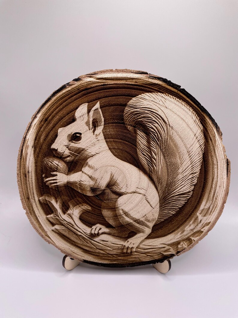 Laser Engraved Animals on Wood Rounds ~live Edge Engraved Animals on ...