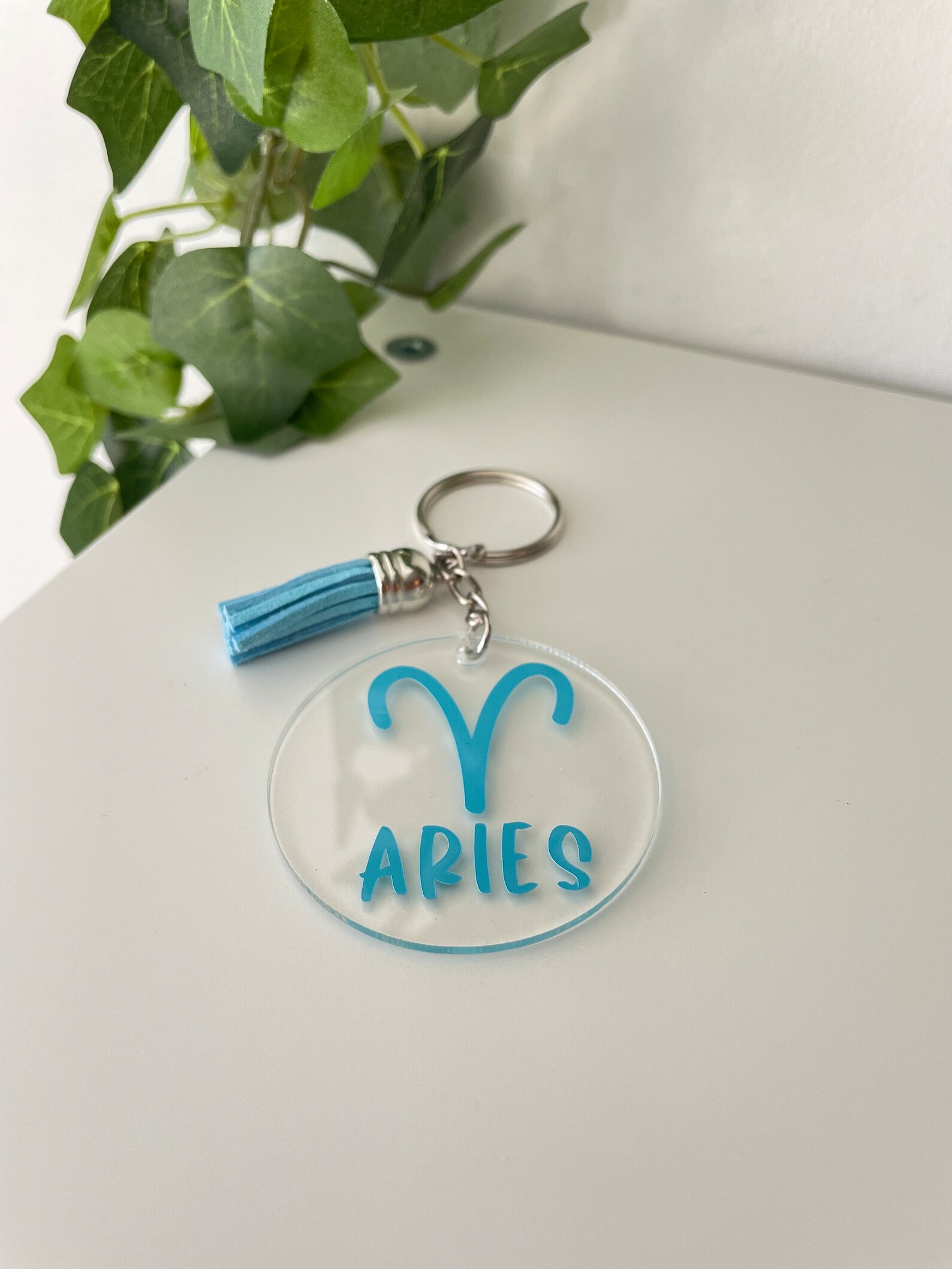 Zodiac Sign Acrylic Keychain ~ Round Acrylic Keychain With Zodiac Sign ...