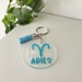 Zodiac Sign Acrylic Keychain ~ Round Acrylic Keychain With Zodiac Sign ...