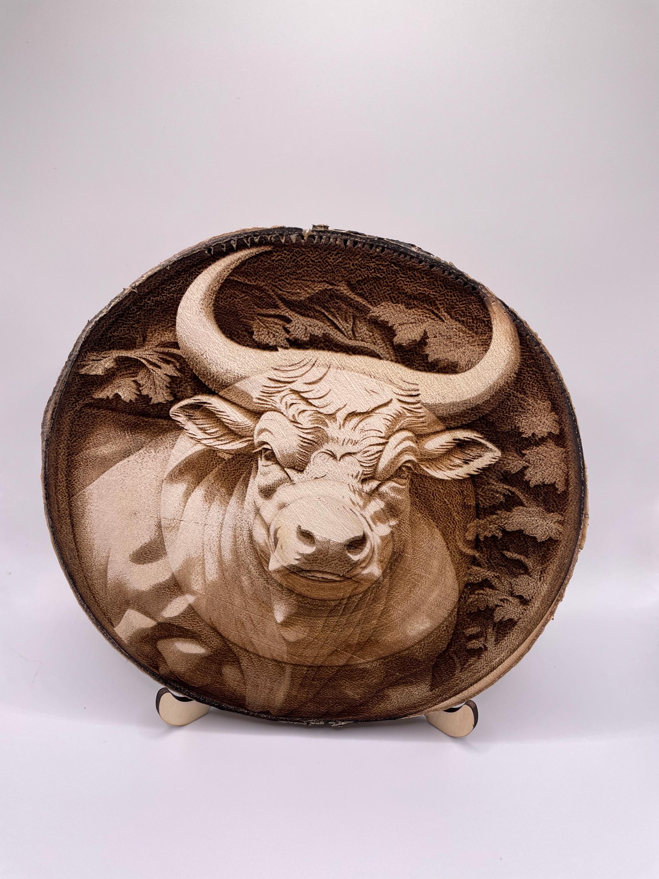 Laser Engraved Animals on Wood Rounds ~live Edge Engraved Animals on ...