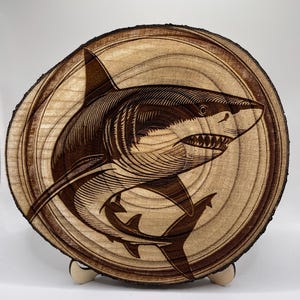 Laser Engraved Ocean Themed Wood Rounds ~ Aquatic Engraved Wood ~ Sea ...