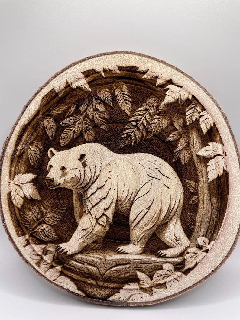 Laser Engraved Animals on Wood Rounds ~live Edge Engraved Animals on ...