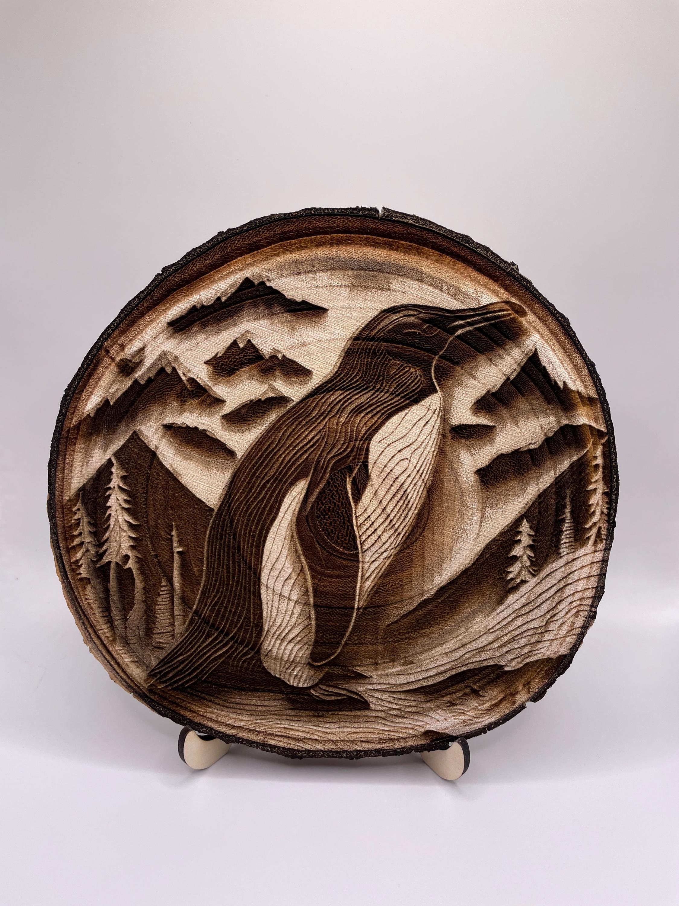 Laser Engraved Animals on Wood Rounds ~live Edge Engraved Animals on ...