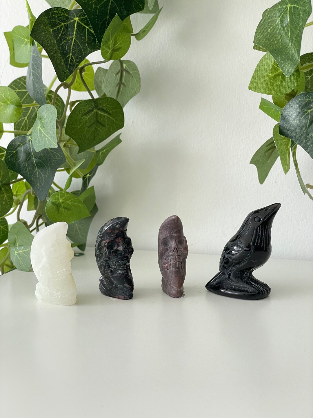 Crystal Carved Moons ~ Crystal Moon ~ Crystal Carved Raven ~ Crystal ...