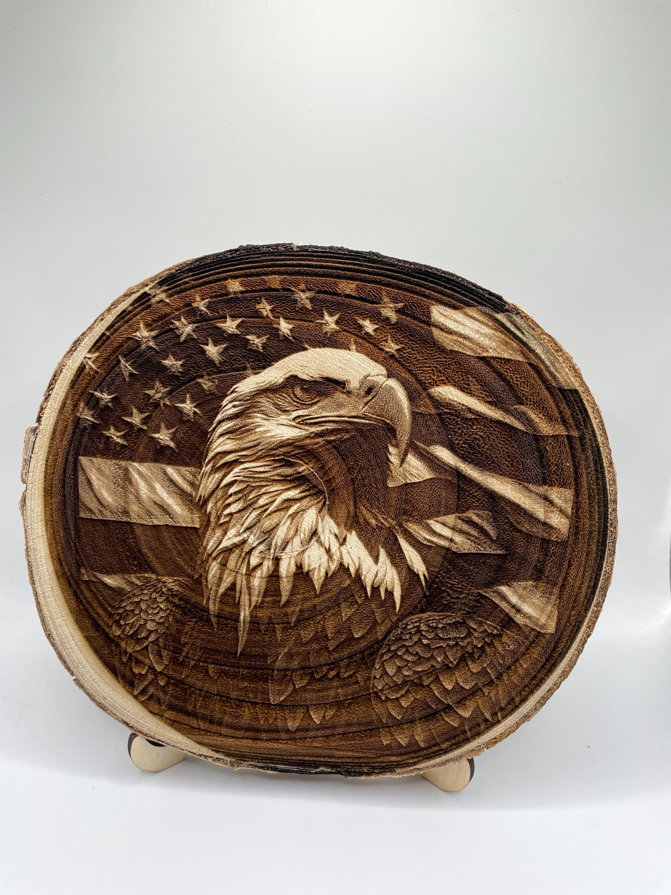 Laser Engraved Animals on Wood Rounds ~live Edge Engraved Animals on ...