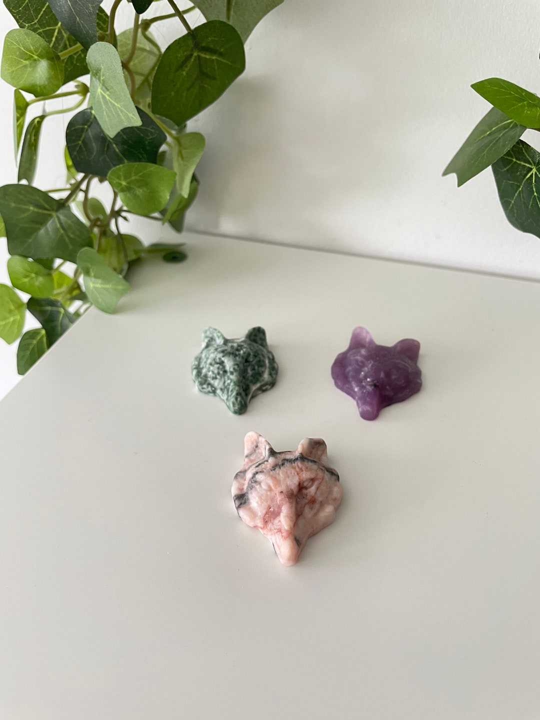 Crystal Carved Wolf Heads ~ Wolf Heads ~ Crystal Carvings ~ Wolf ...