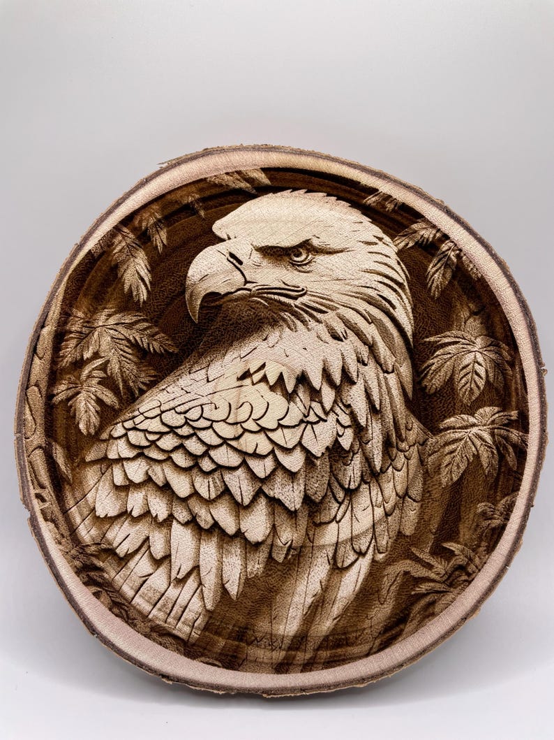 Laser Engraved Animals on Wood Rounds ~live Edge Engraved Animals on ...