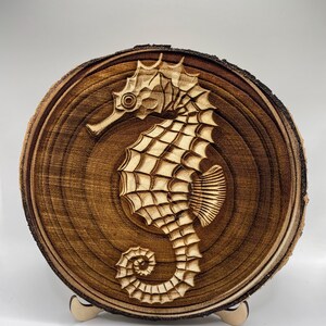 Laser Engraved Ocean Themed Wood Rounds ~ Aquatic Engraved Wood ~ Sea ...
