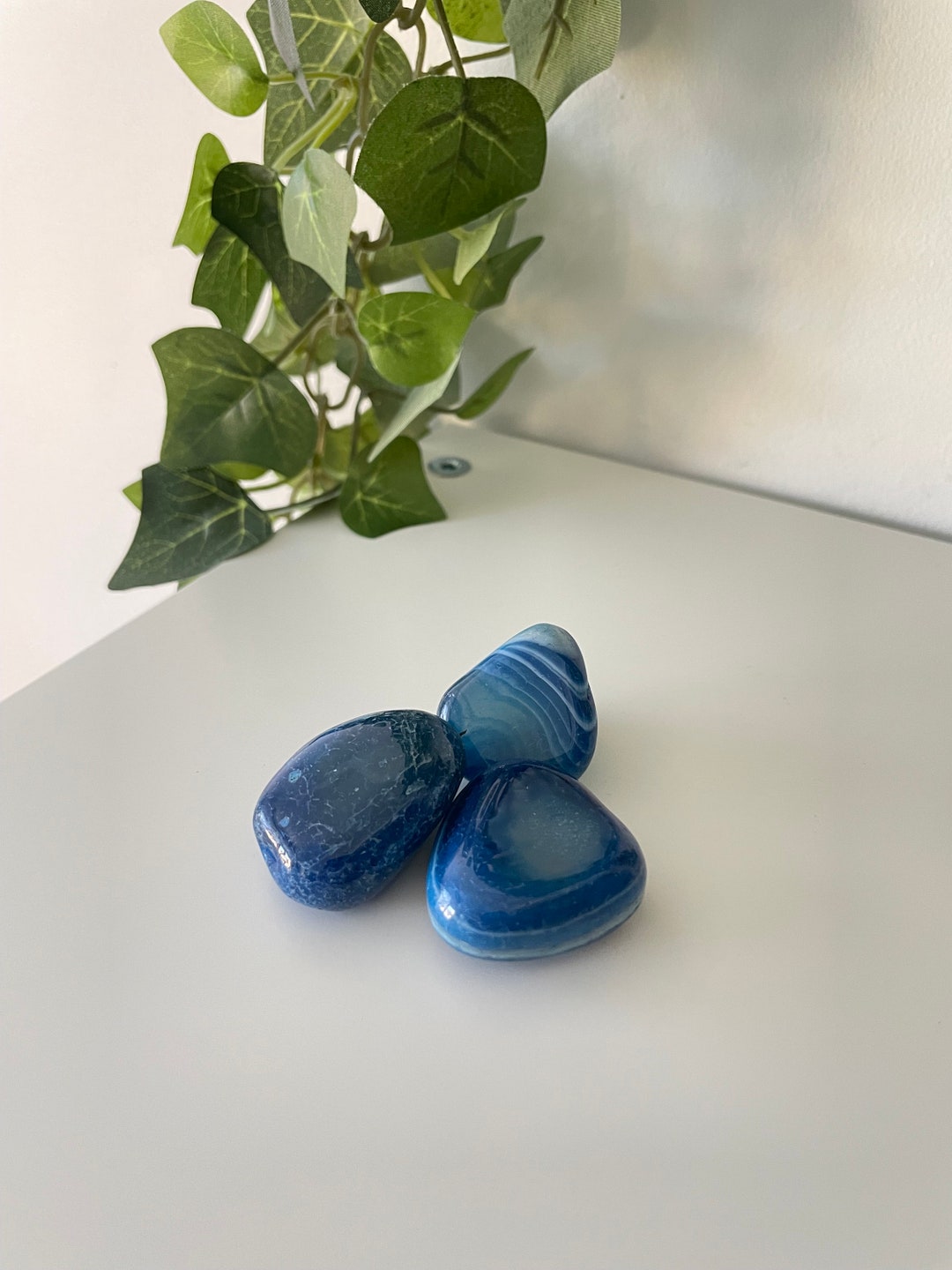 Blue Agate Tumbled ~ Blue Agate Tumbled Stones ~ Blue Agate ~ Tumbled ...