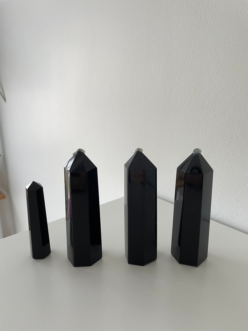 Black Obsidian Towers Crystal Tower Black Obsidian - Etsy