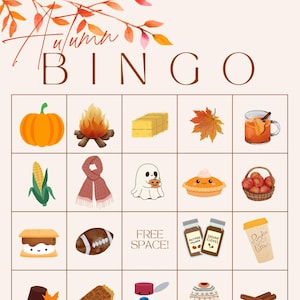 Autumn Bingo With 30 Different Cards! - Etsy