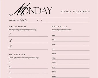 Weekly Planner Pink - Etsy