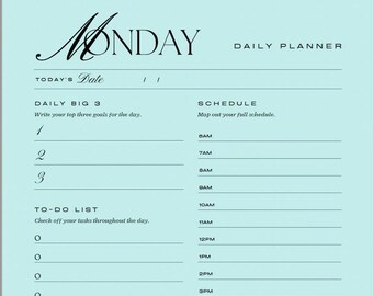 Printable Weekly Planner Blue - Etsy
