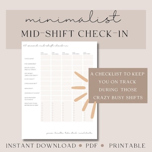 Simple Nurse Planner- Mid Shift Check-in Reminder Sheet - Etsy