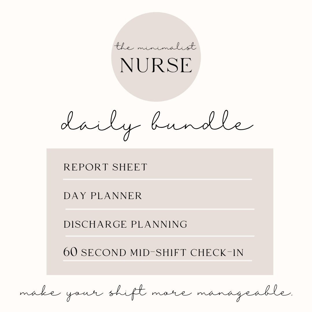 Nursing Report Sheet Daily Planning Bundle - Etsy