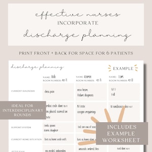 Simple Discharge Planner for Nurses- Nurse Planner/organization - Etsy
