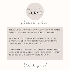 Simple Nurse Planner- Mid Shift Check-in Reminder Sheet - Etsy