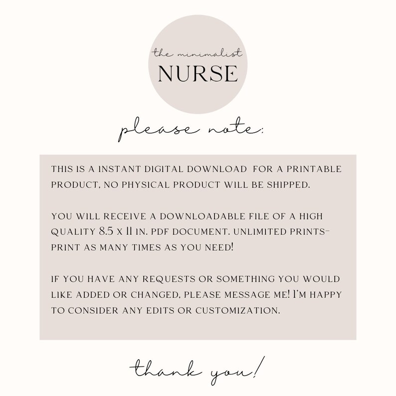 Simple Nurse Planner- Mid Shift Check-in Reminder Sheet - Etsy