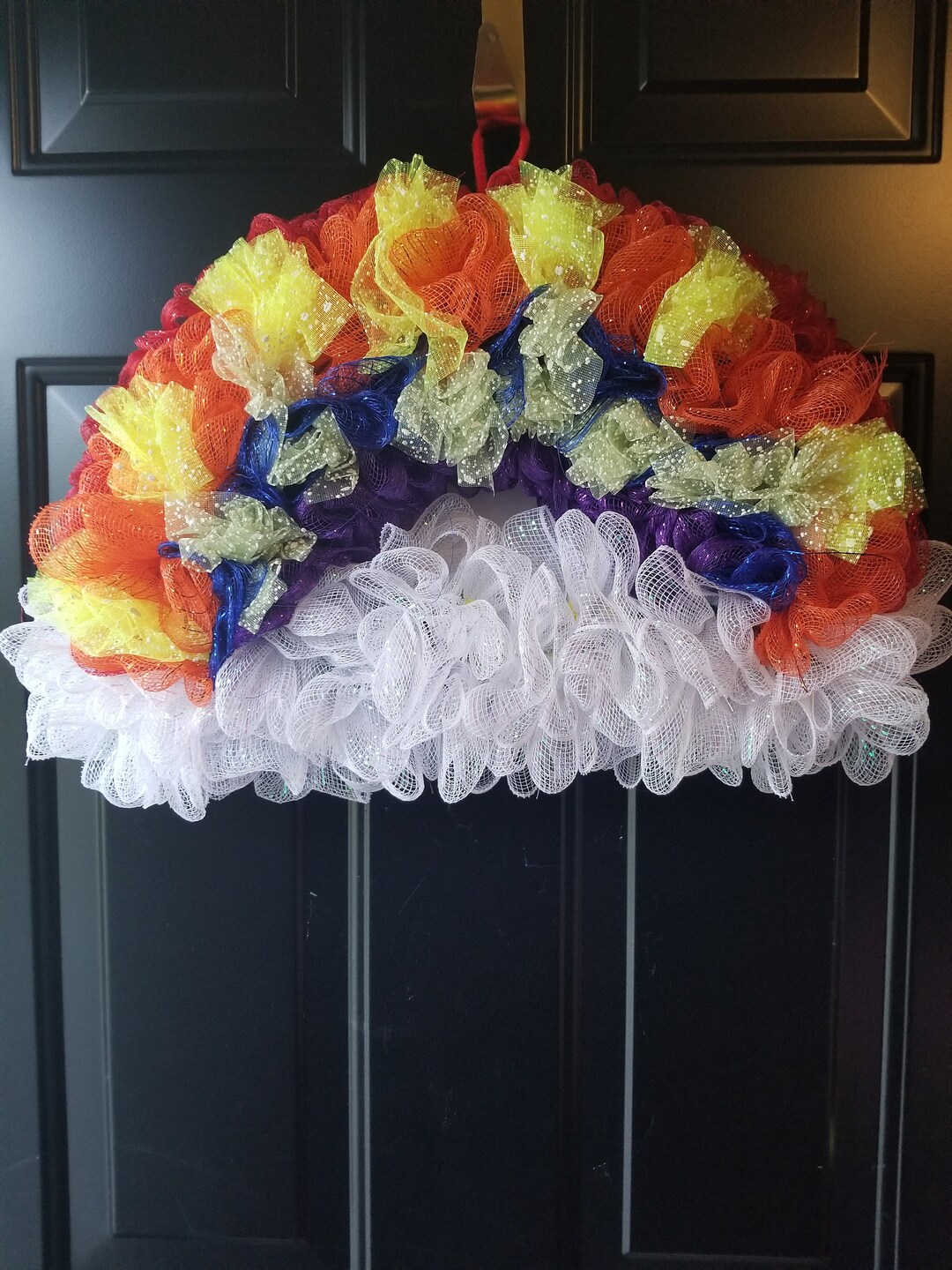 Rainbow Wreath With Clouds - Etsy