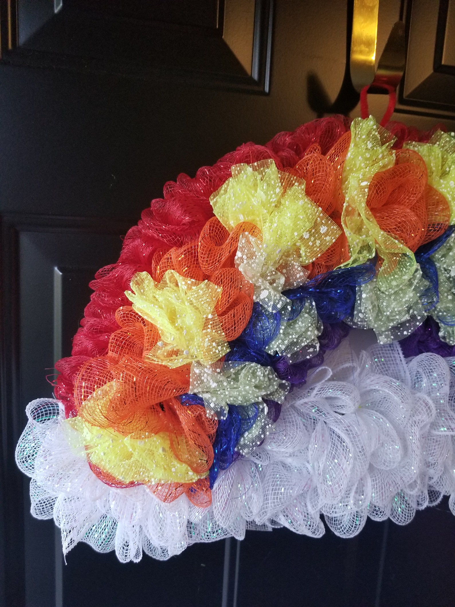 Rainbow Wreath With Clouds - Etsy