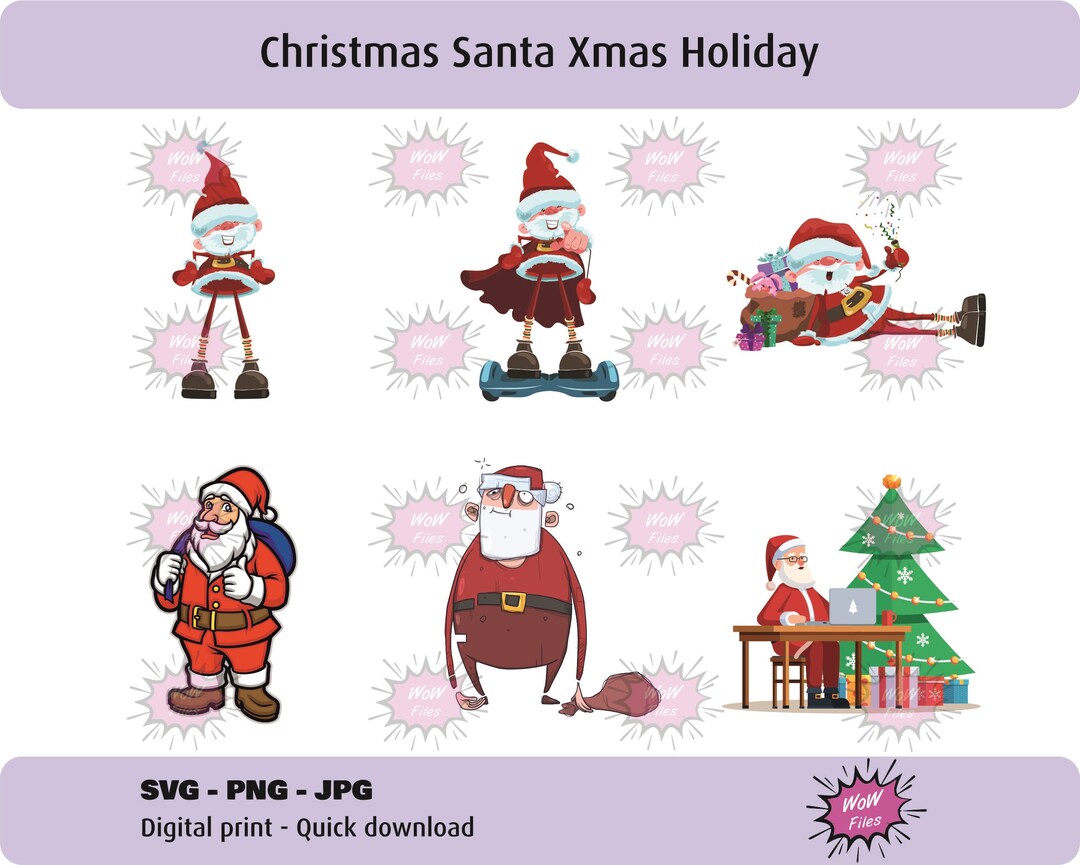 Santa Claus Svg, Xmas Svg, Santa Claus Clipart, Christmas Png, Santa ...