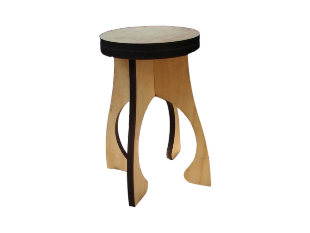 Stool Laser Cut Files, CNC Stool Plan Dxf, Plywood Stool Template ...